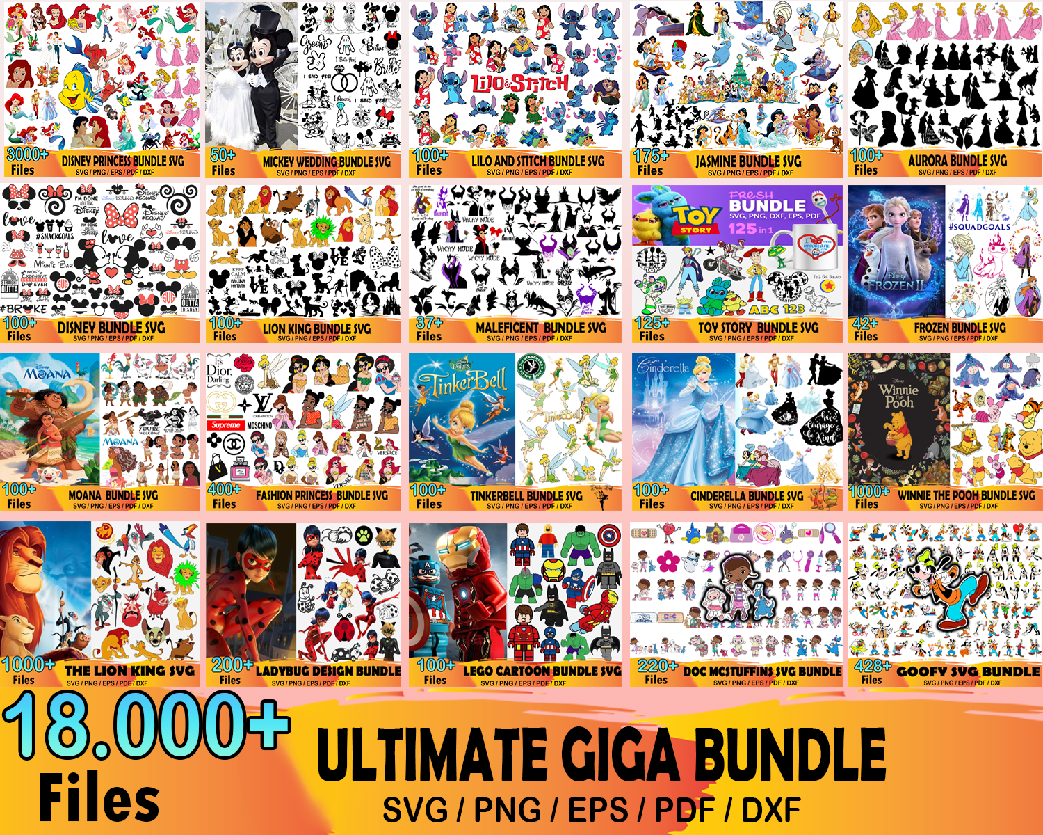 18000 Disney Svg Bundle, Disney Svg, Mickey Svg | Inspire Uplift