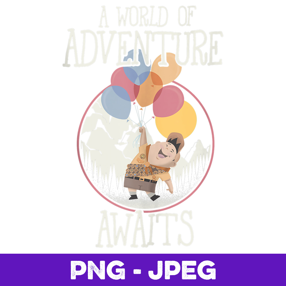Disney Pixar Up Russel Adventure Awaits V2 , PNG Design, PNG | Inspire ...