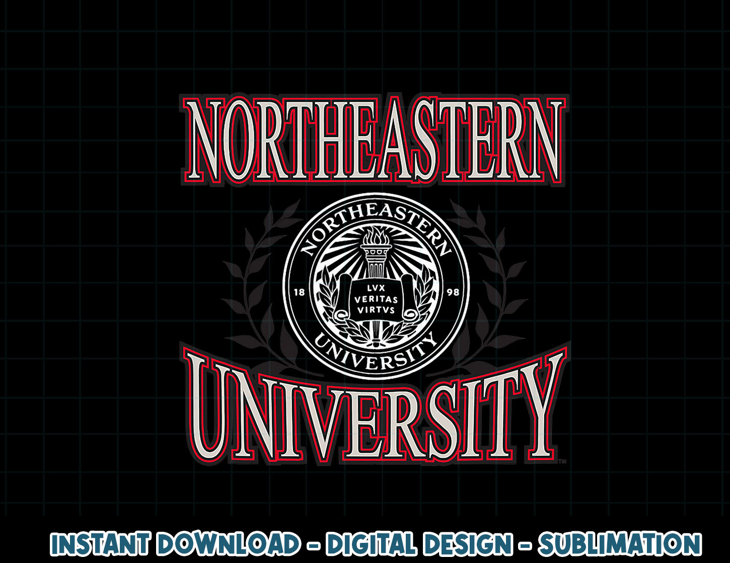 Northeastern Huskies Laurels Red Officially Licensed | Inspire Uplift