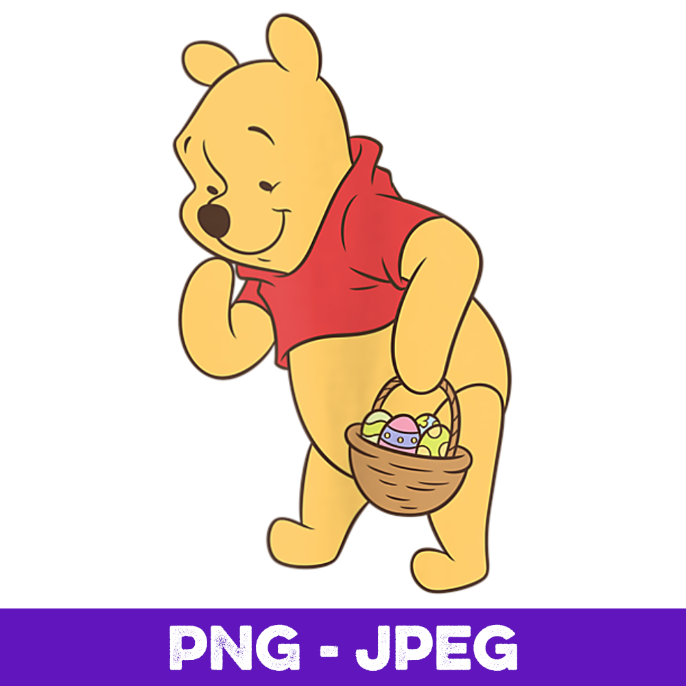 Disney Pooh Bear Easter V2 , PNG Design, PNG Instant Downloa | Inspire ...
