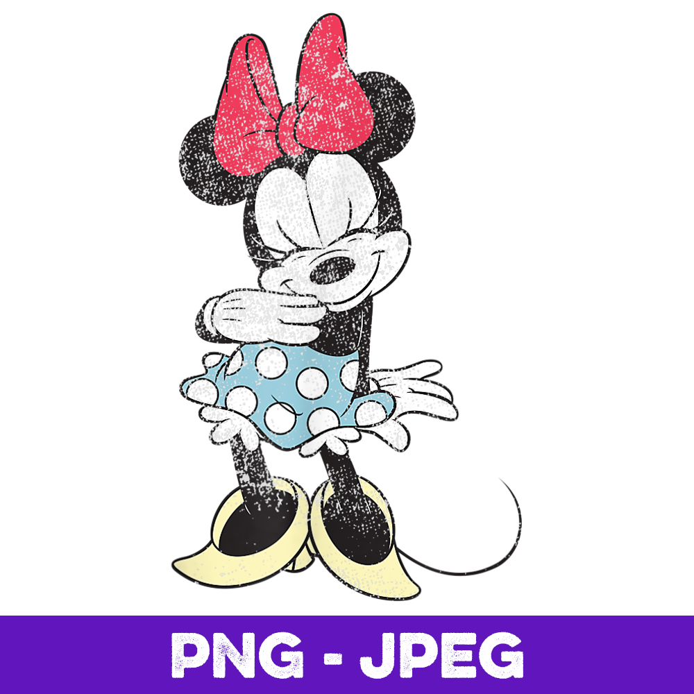 Disney Shy Minnie Mouse , PNG Design, PNG Instant Download - Inspire Uplift