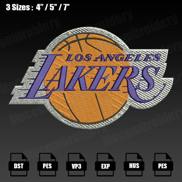 Los Angeles Lakers Embroidery Designs, NBA Logo Embroidery F - Inspire ...