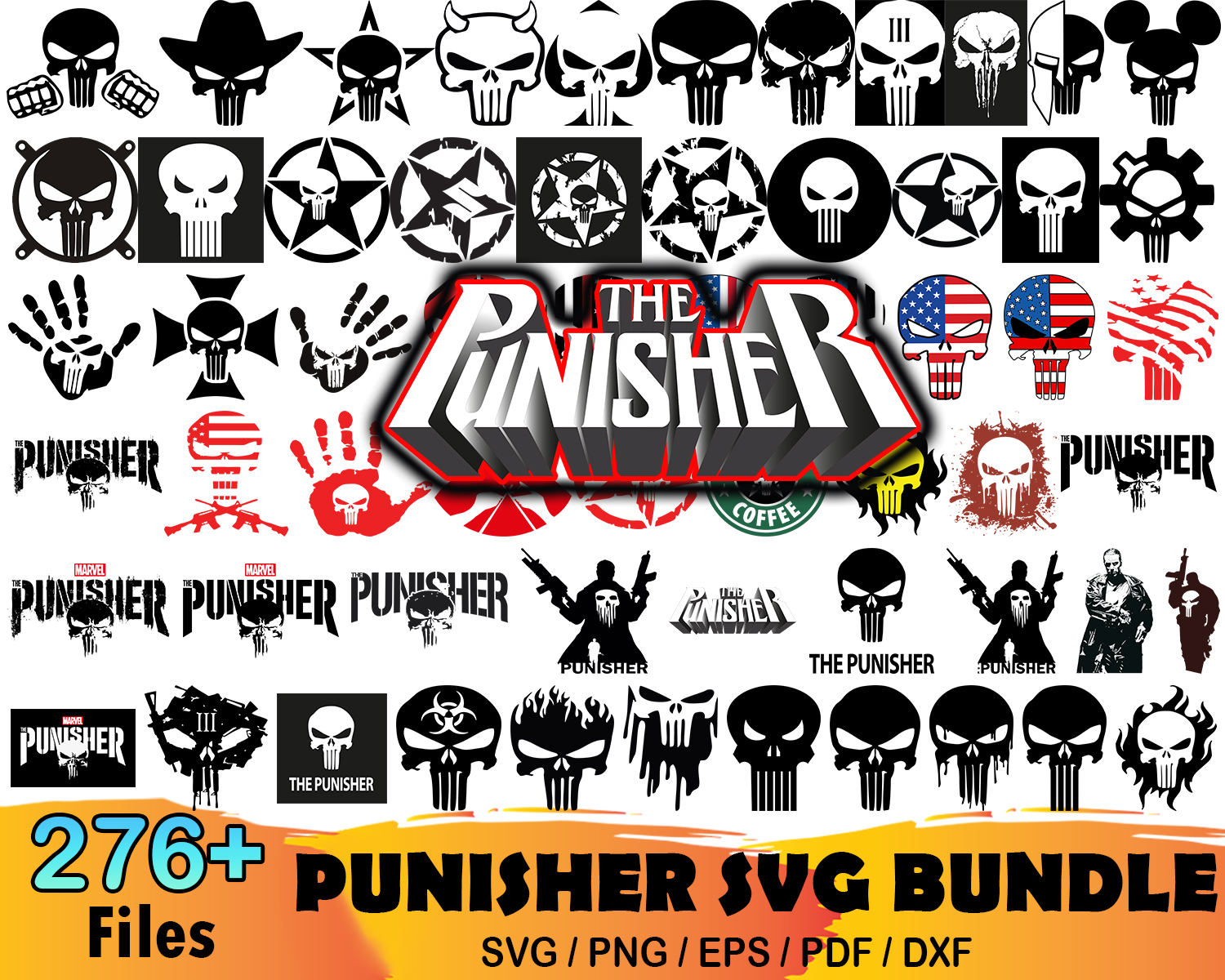 276 Punisher Svg Bundle, Marvel Svg, Avengers Svg, Punisher | Inspire ...