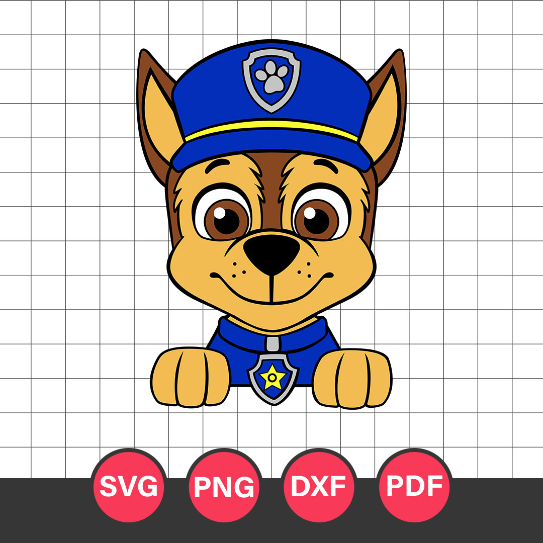 Chase Head Svg, Chase Dog Svg, Paw Patrol Characters Svg, Ca - Inspire ...