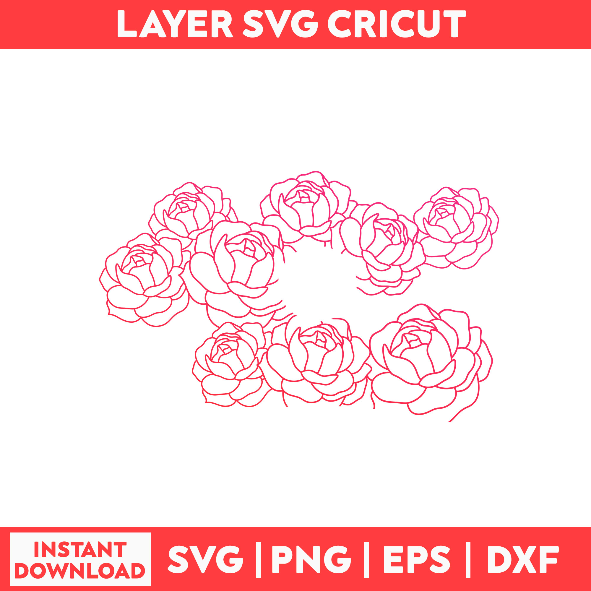 Peonies Full Wrap Svg, Peonies Svg, Flower Svg - Digital Fil - Inspire ...