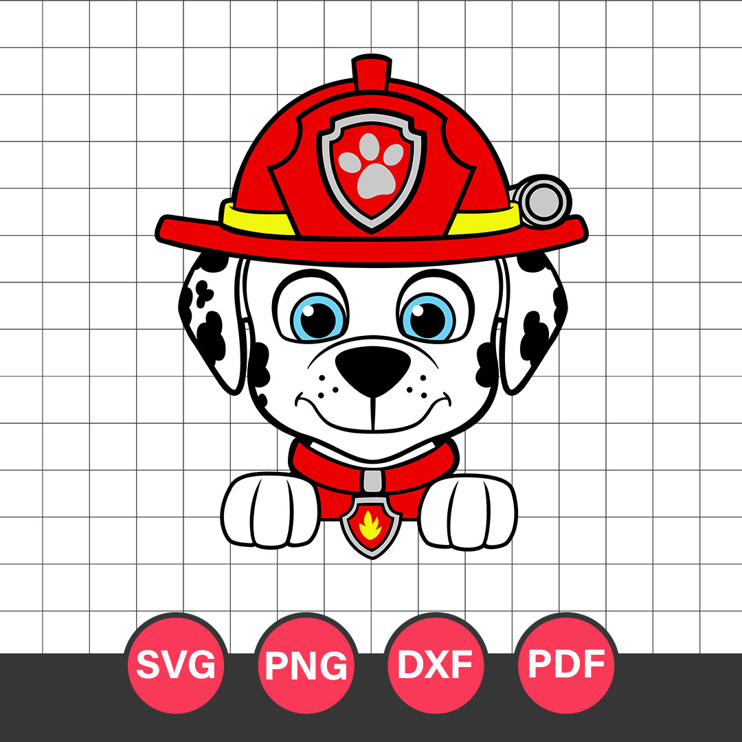 Marshall Head Svg, Marshall Dog Paw Patrol Svg, Paw Patrol S | Inspire ...