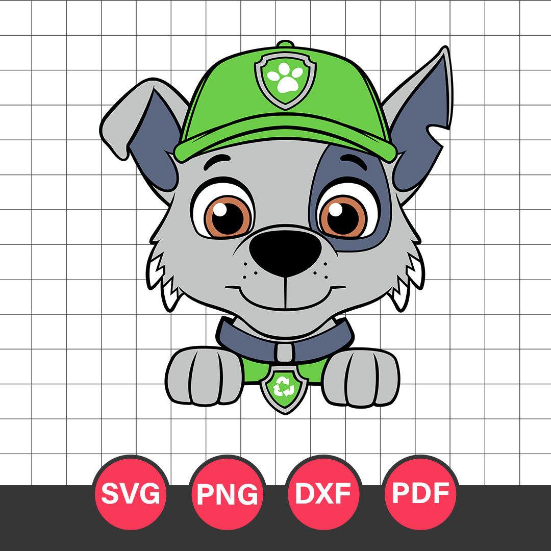 Rocky Head Svg, Rocky Dog Paw Patrol Svg, Paw Patrol Svg, Ca | Inspire ...