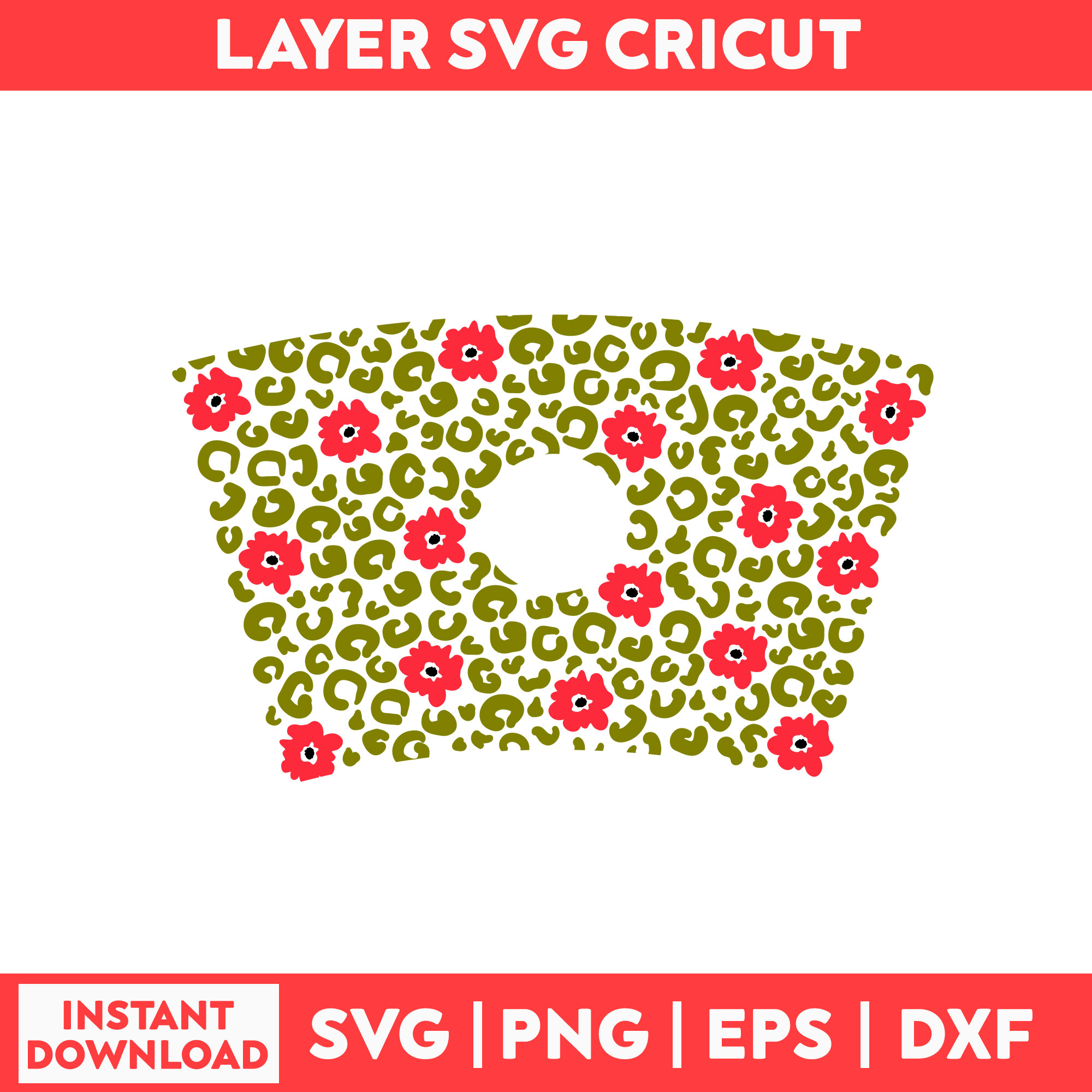 Poppy Flower Leopard Full Wrap Svg, Poppy Flower Leopard Svg | Inspire ...