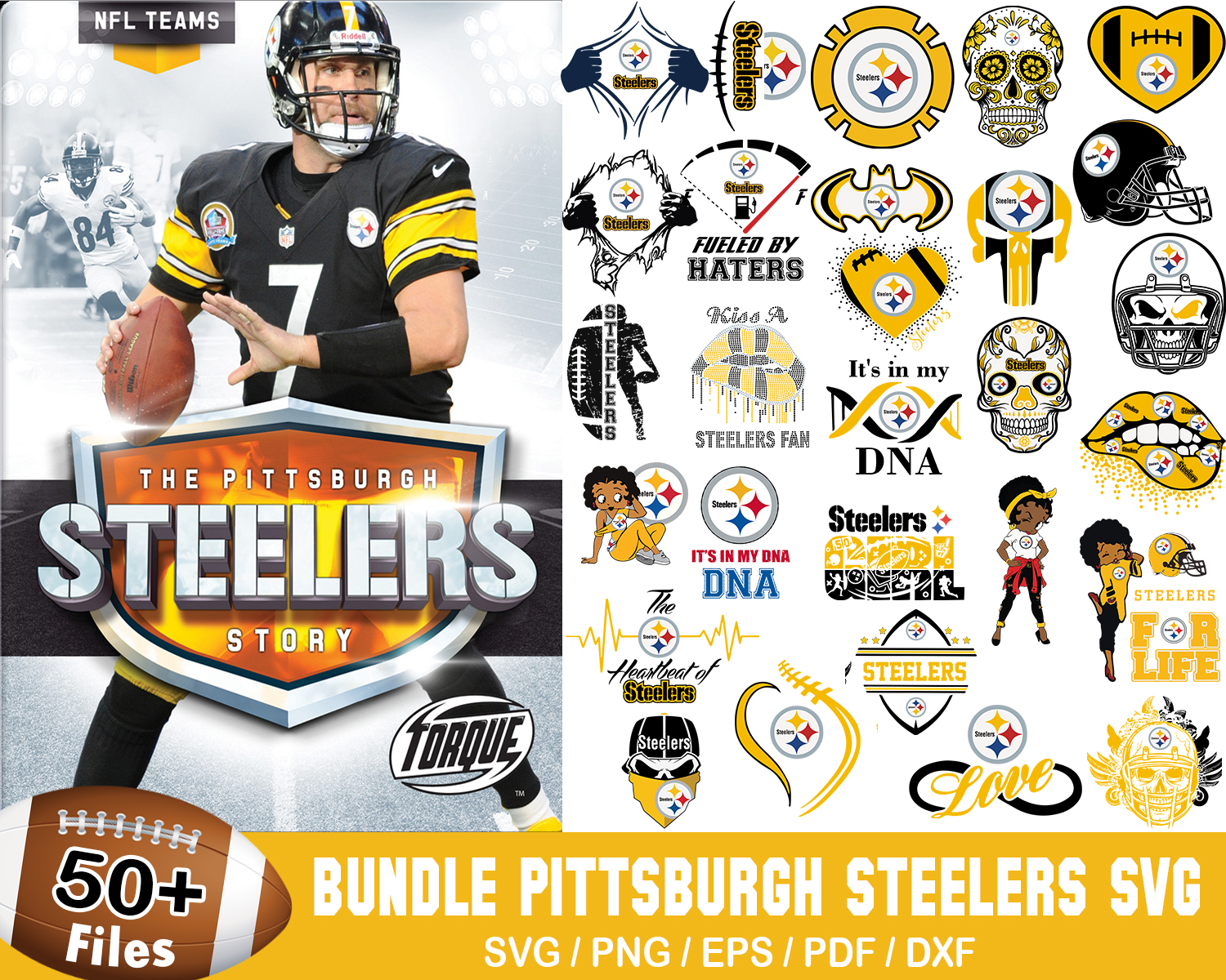 50 Designs Pittsburgh Steelers Football Svg Bundle, NFL Logo | Inspire ...