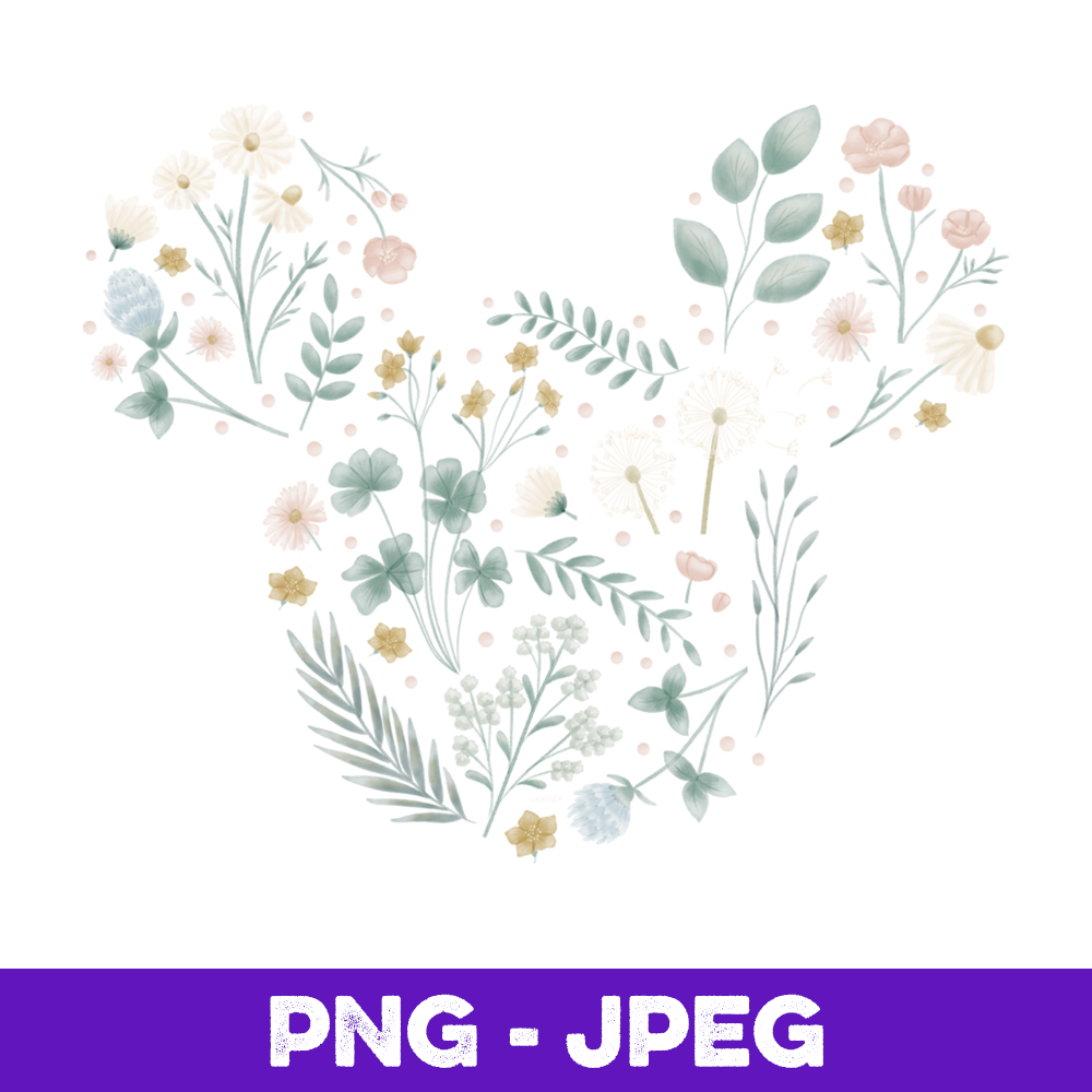 Disney Mickey Mouse Icon Spring Flowers V1 , PNG Design, PNG - Inspire ...
