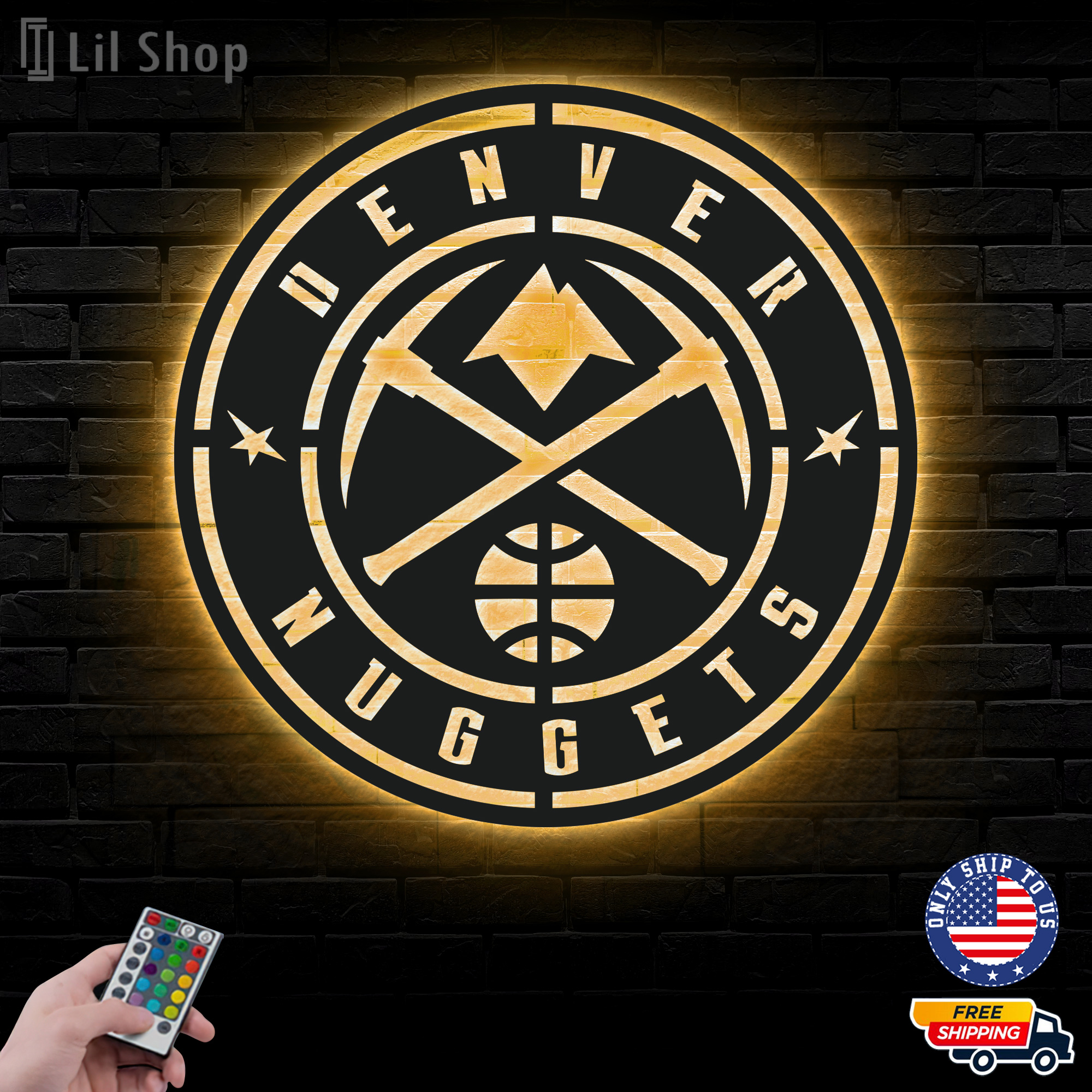 Denver Nuggets Led Sign, NBA Logo Metal Led Wall Sign, NBA M | Inspire ...
