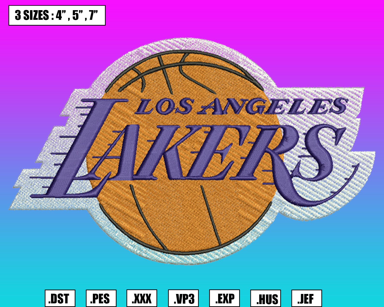Los Angeles Lakers Embroidery Designs,NBA Logo Embroidery Fi - Inspire ...