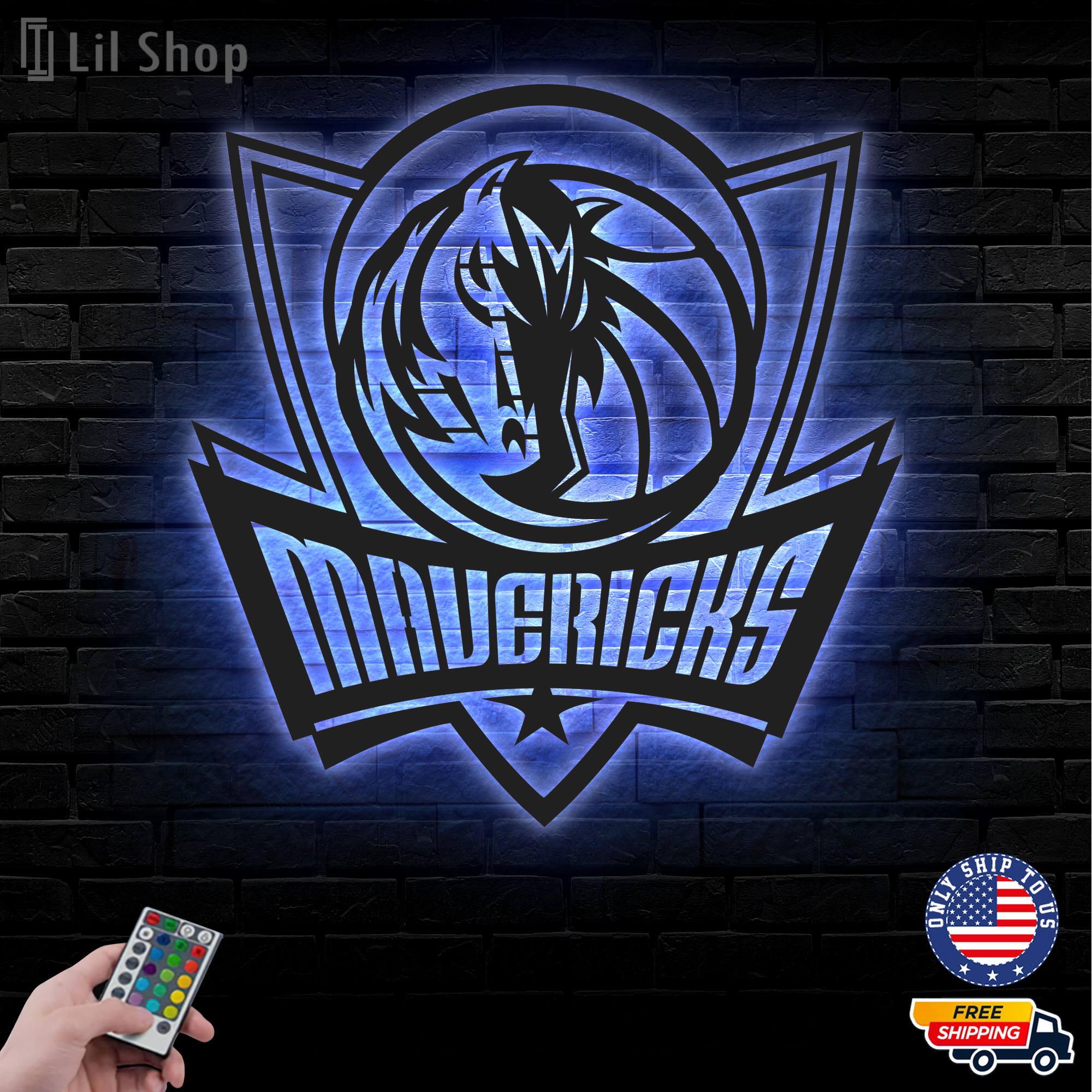 Dallas Mavericks Led Sign, NBA Logo Metal Led Wall Sign, NBA - Inspire ...