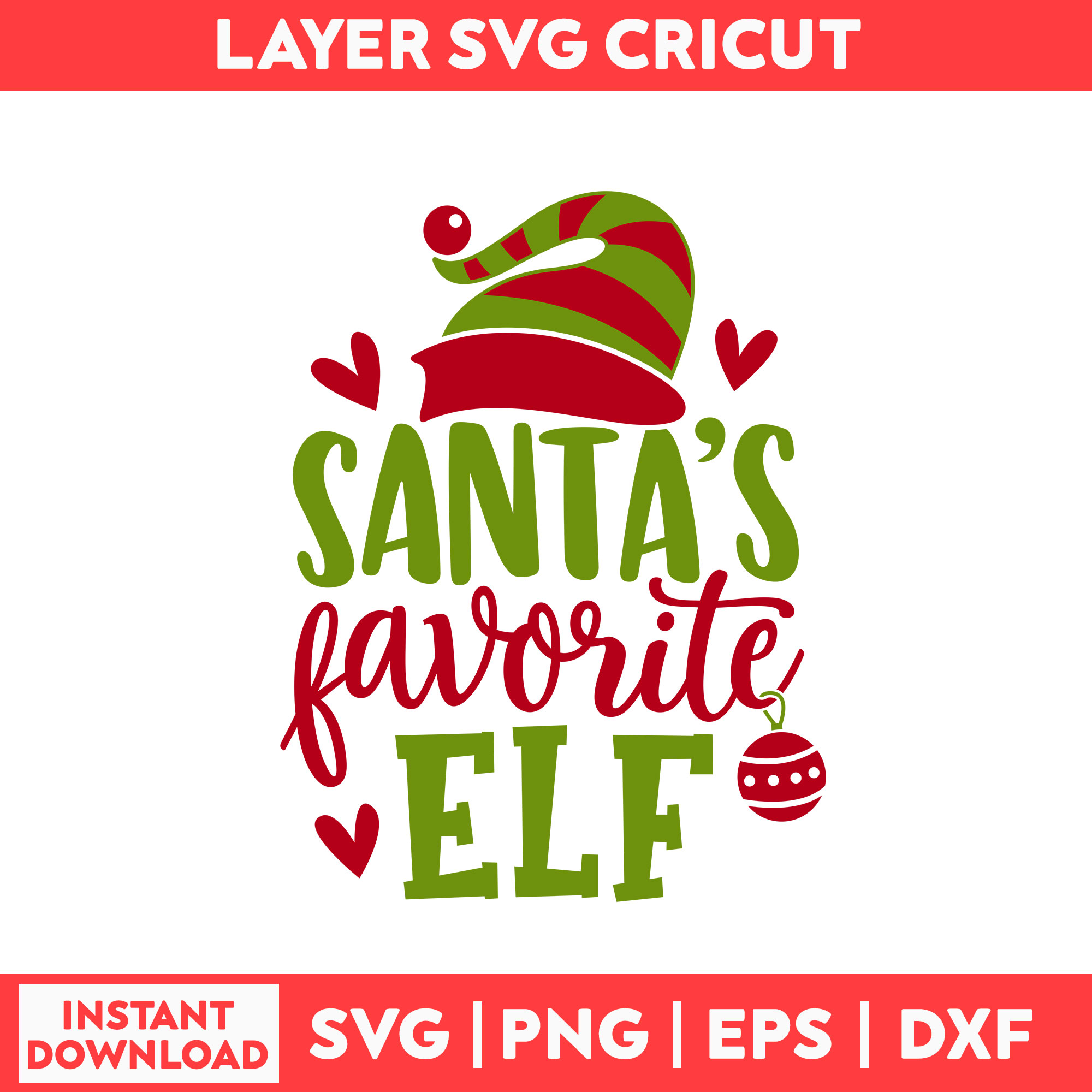 Santa's Favorite Elf Svg, Santa Claus Svg, Elf Svg, Heart Sv | Inspire ...