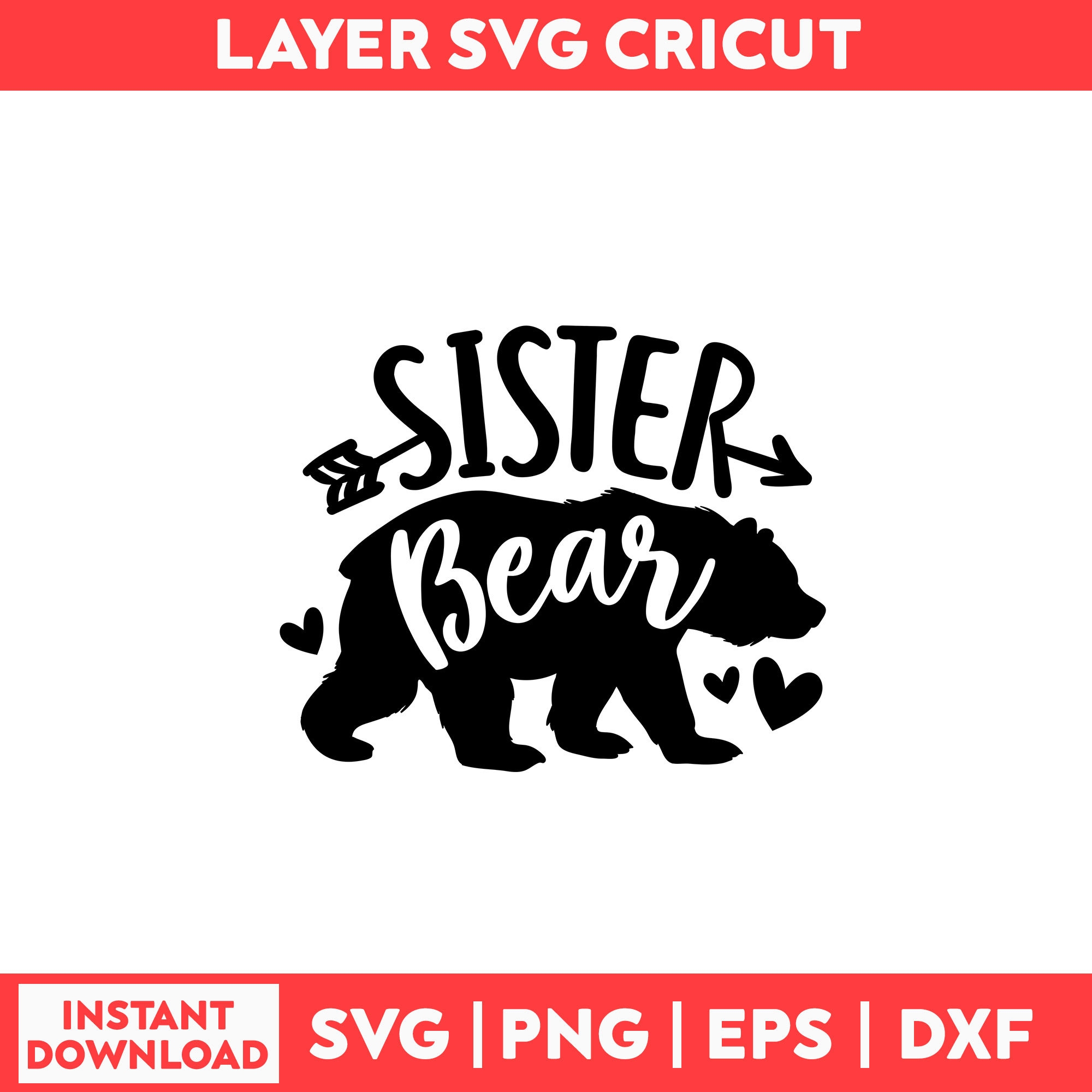 Sister Bear Family Svg, Sister Bear Svg, Bear Svg - Digital | Inspire Uplift
