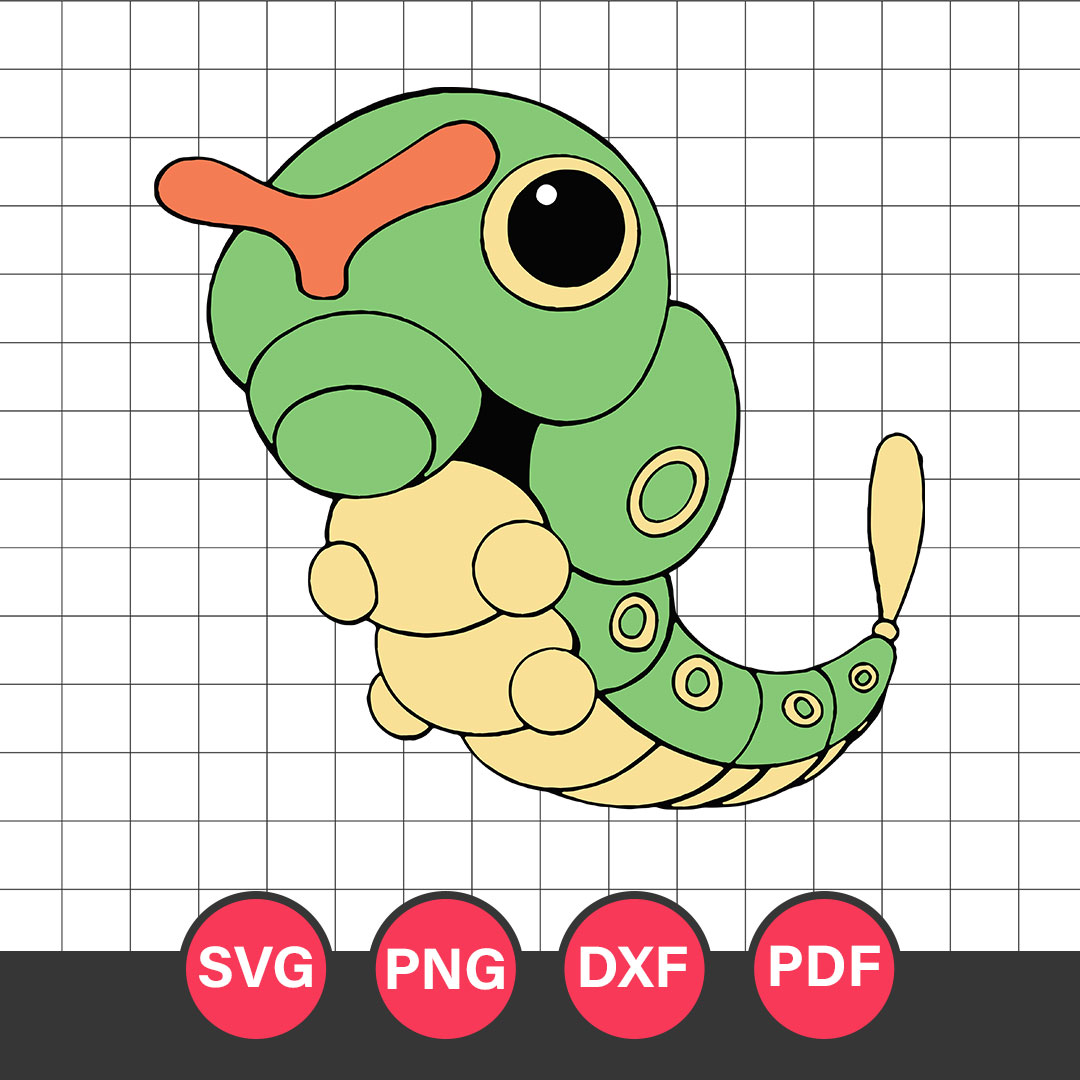 Caterpie Svg, Pokemon Characters Svg, Pokemon Svg, Anime Svg | Inspire ...