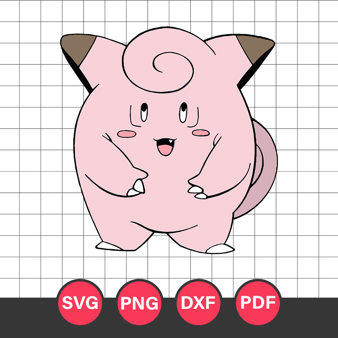 Clefairy Svg, Pokemon Characters Svg, Pokemon Svg, Anime Svg - Inspire ...