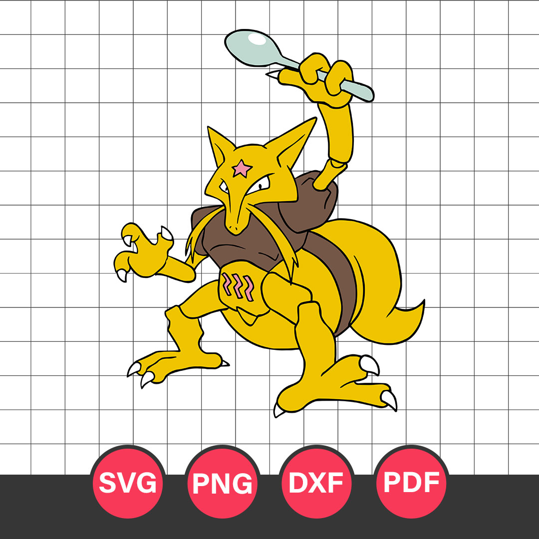 Kadabra Svg, Pokemon Characters Svg, Pokemon Svg, Anime Svg, | Inspire ...