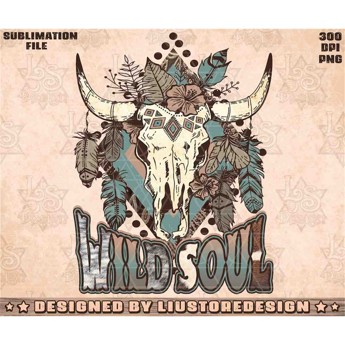 Wild Soul Png, Western Sublimation, Western Cow Skull Png | Inspire Uplift
