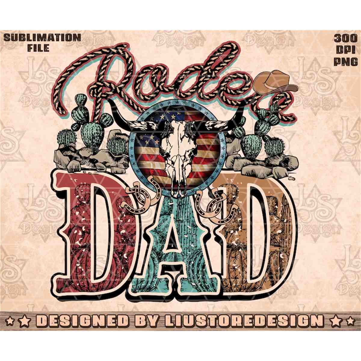 Western Rodeo Dad Png, Western Dad Sublimation, Bull Skull D - Inspire ...
