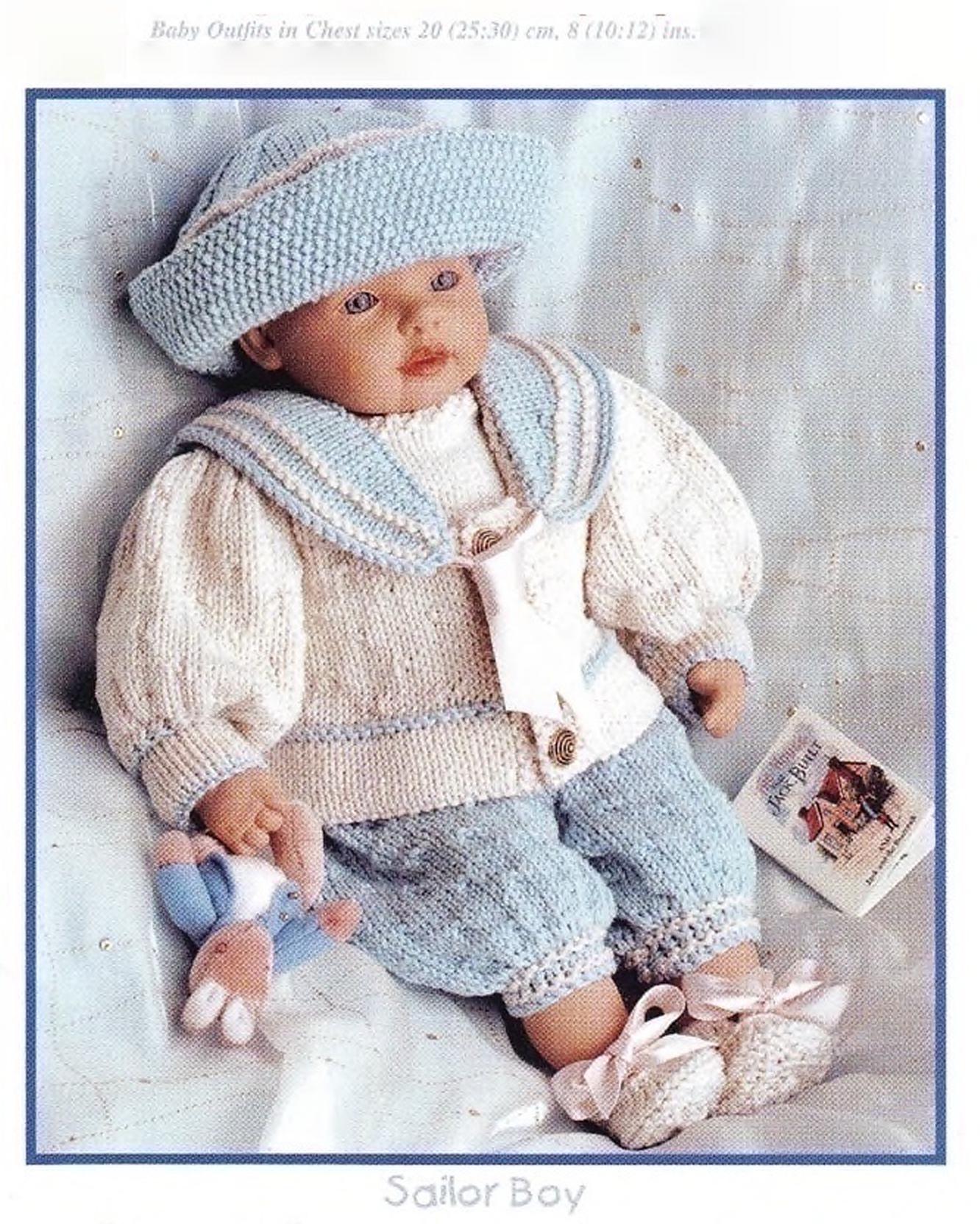 Sailor boy Outfits Knitting Pattern - for Premature Baby, Fi | Inspire ...