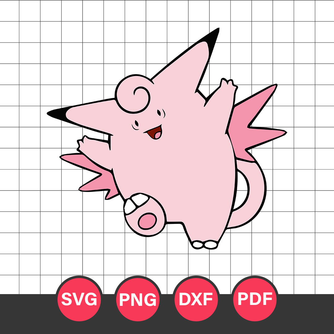 Clefable Svg, Pokemon Characters Svg, Pokemon Svg, Anime Svg | Inspire ...