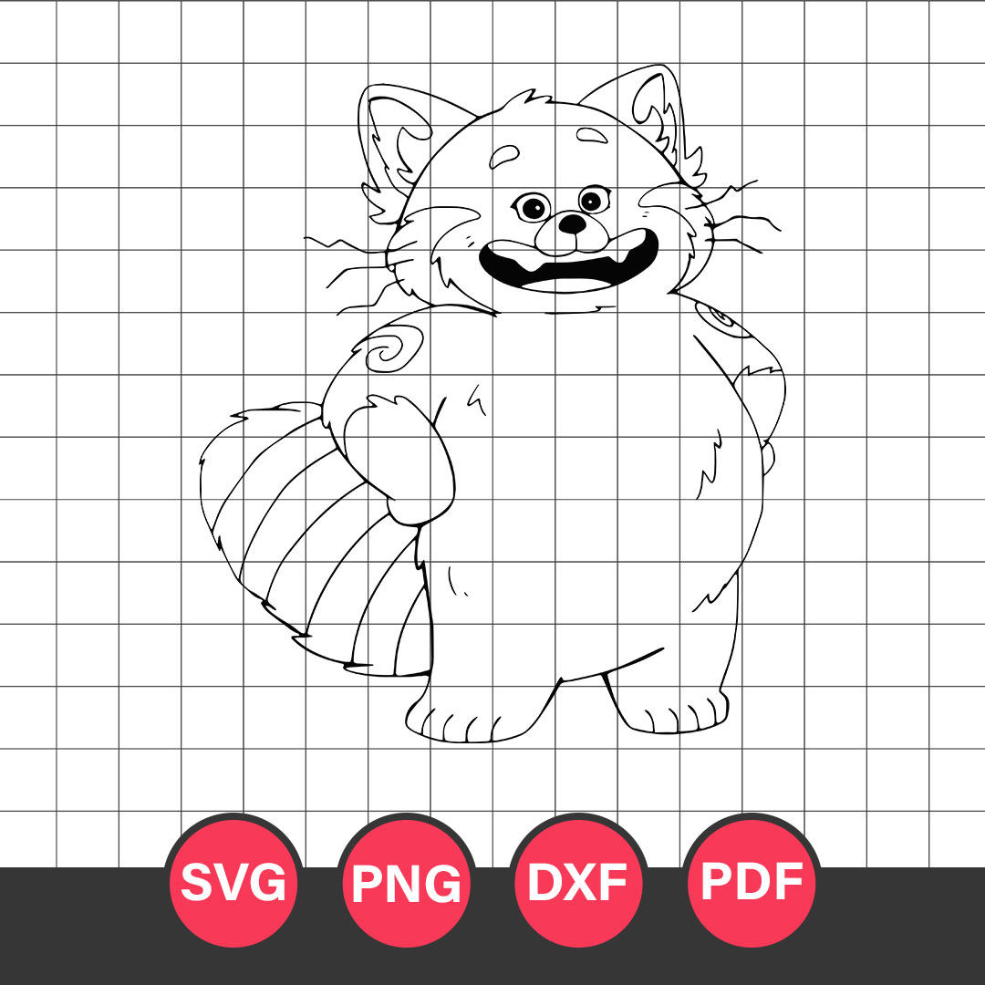 Turning Red Outline Svg, Ming Lee Svg, Red Panda Svg, Turnin | Inspire ...