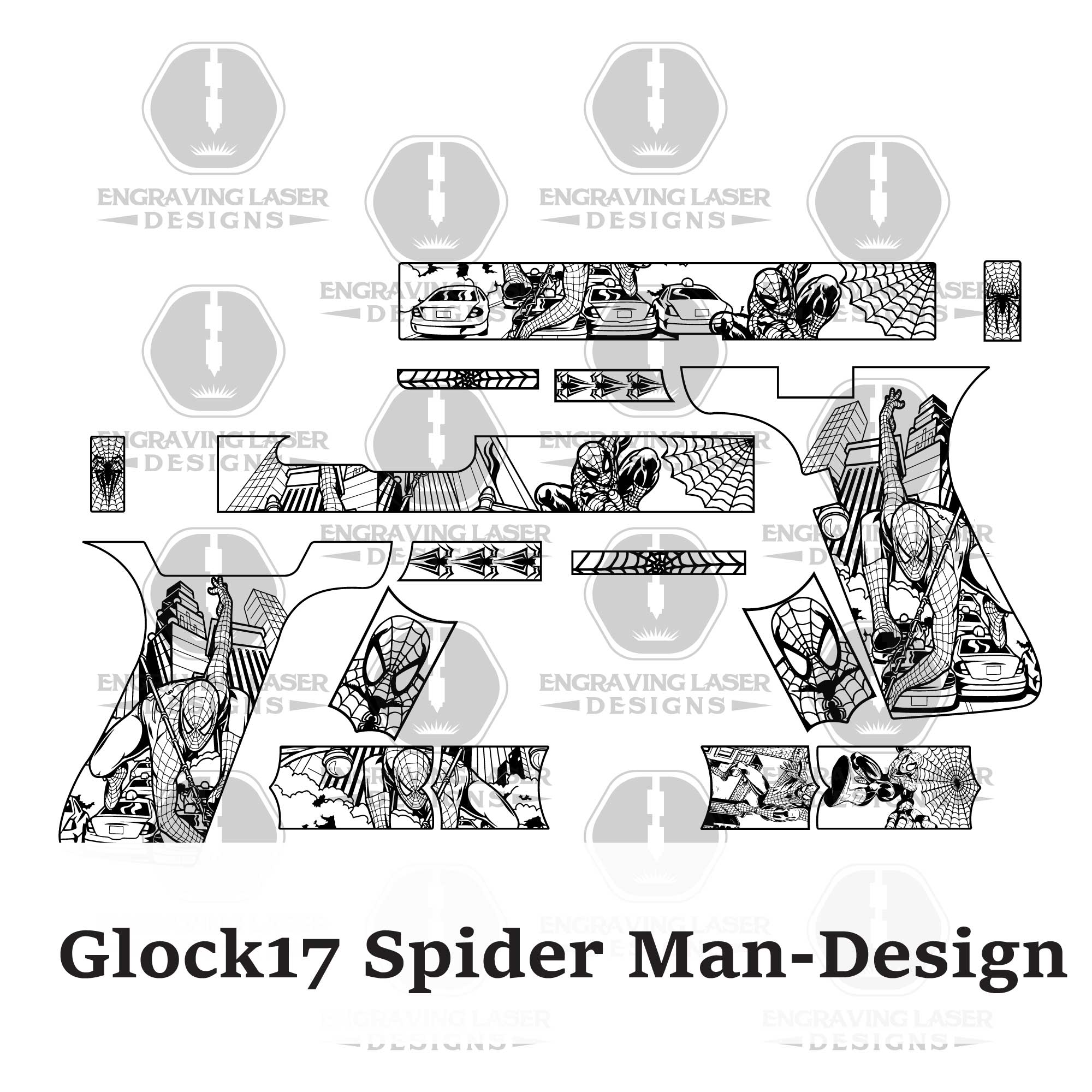 Engraving Laser Designs Glock17 Spider Man-Design | Inspire Uplift