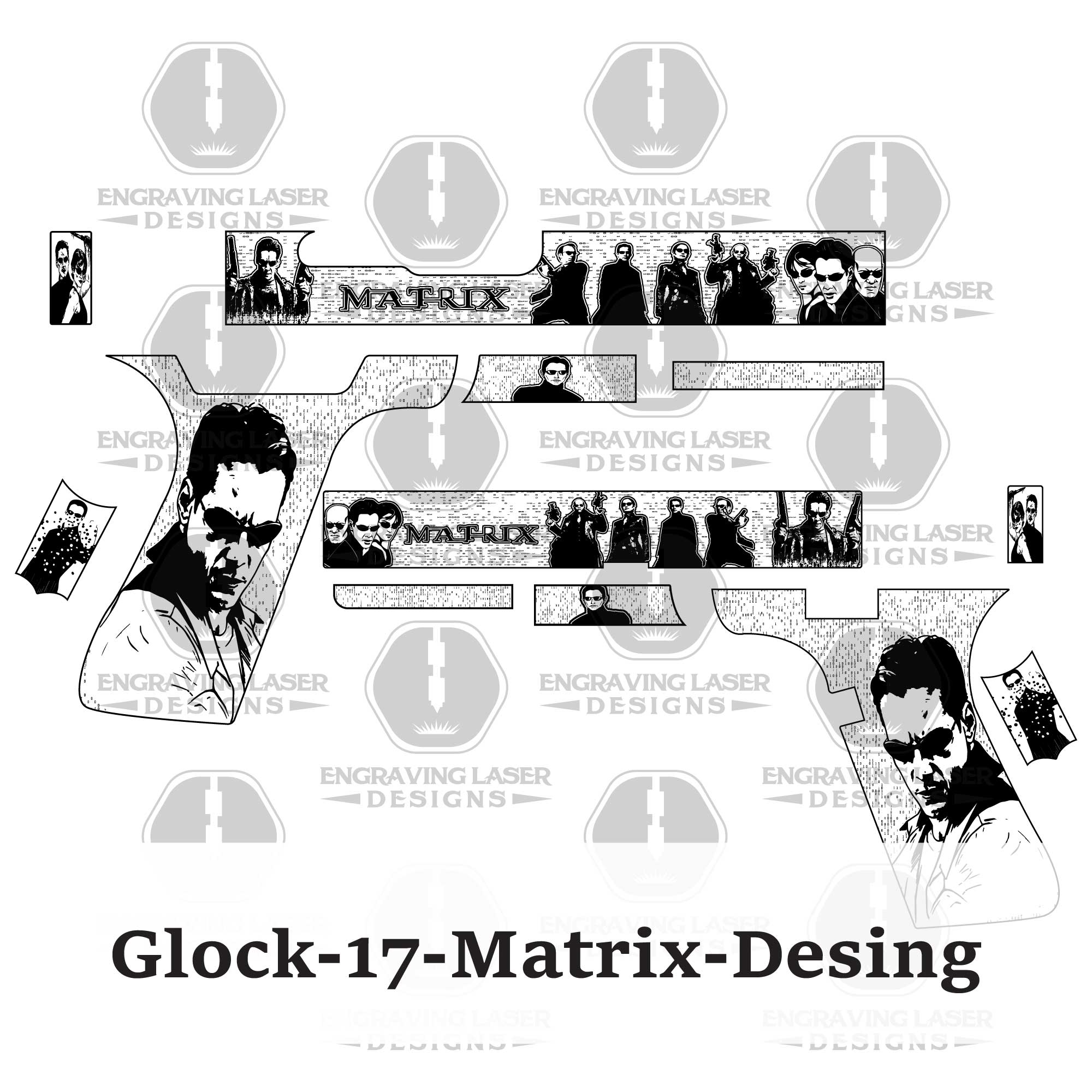 Engraving Laser Designs Glock-17-Matrix-Desing | Inspire Uplift