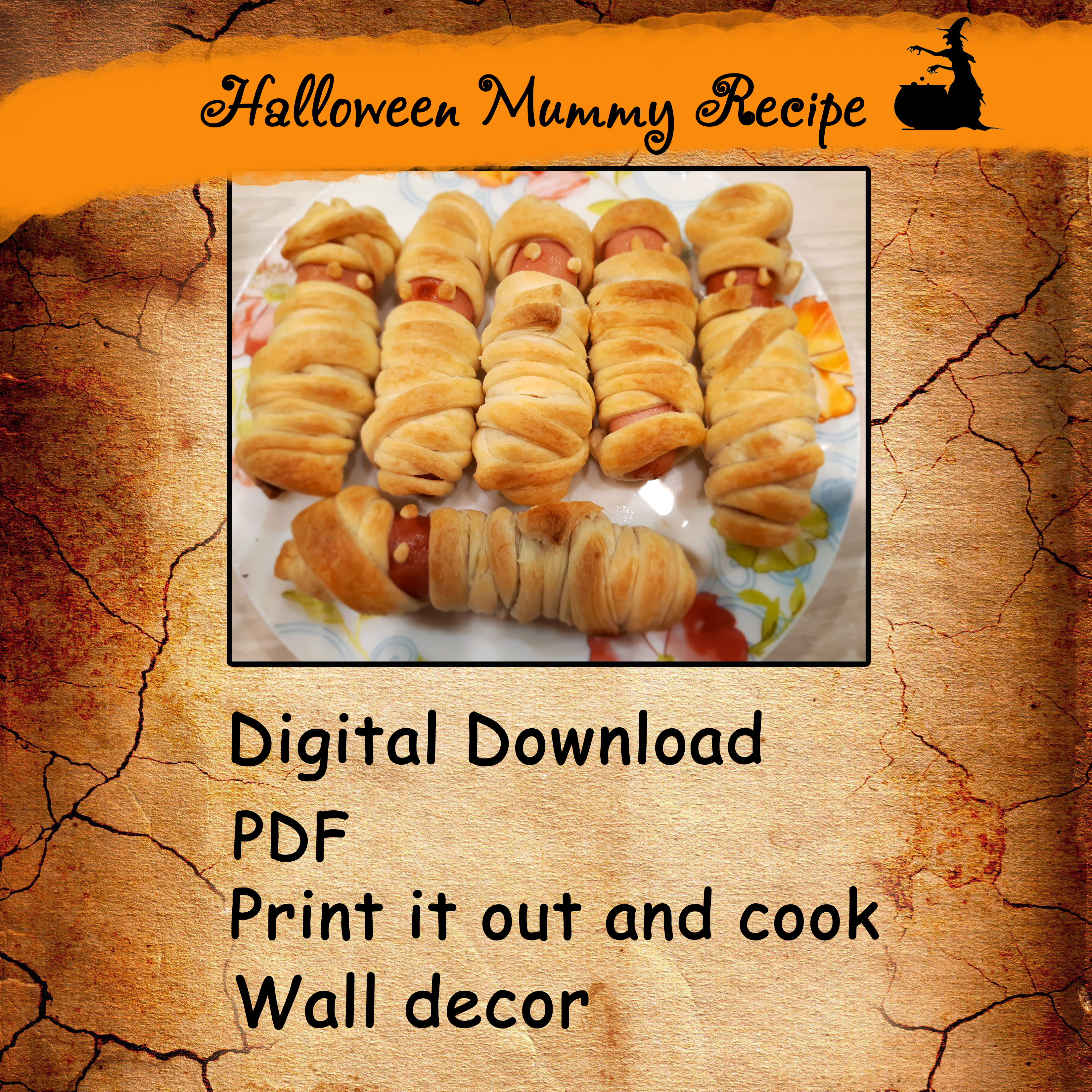 Digital Recipe for Printing Halloween Mummies , Kitchen Wall | Inspire ...