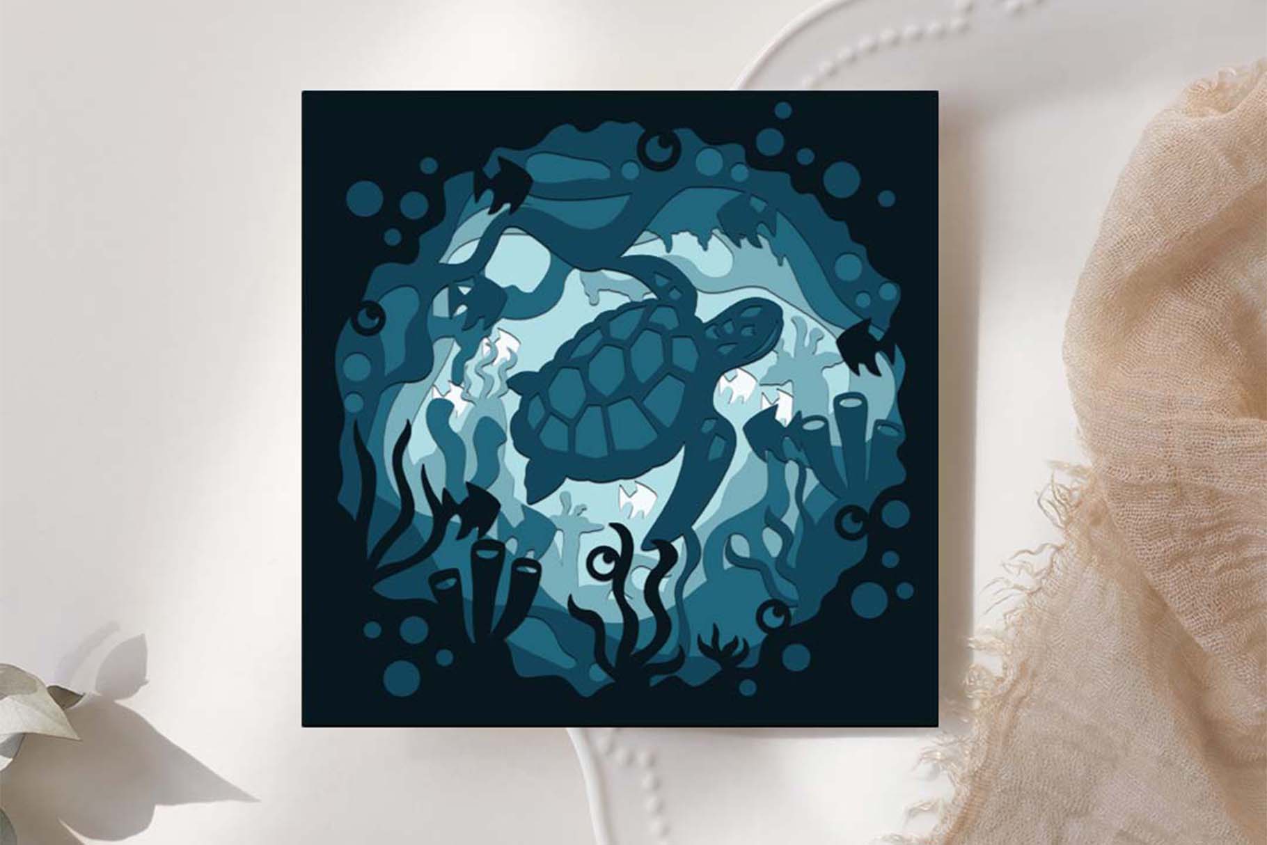 Turtle Shadow Box 3D Svg | Inspire Uplift
