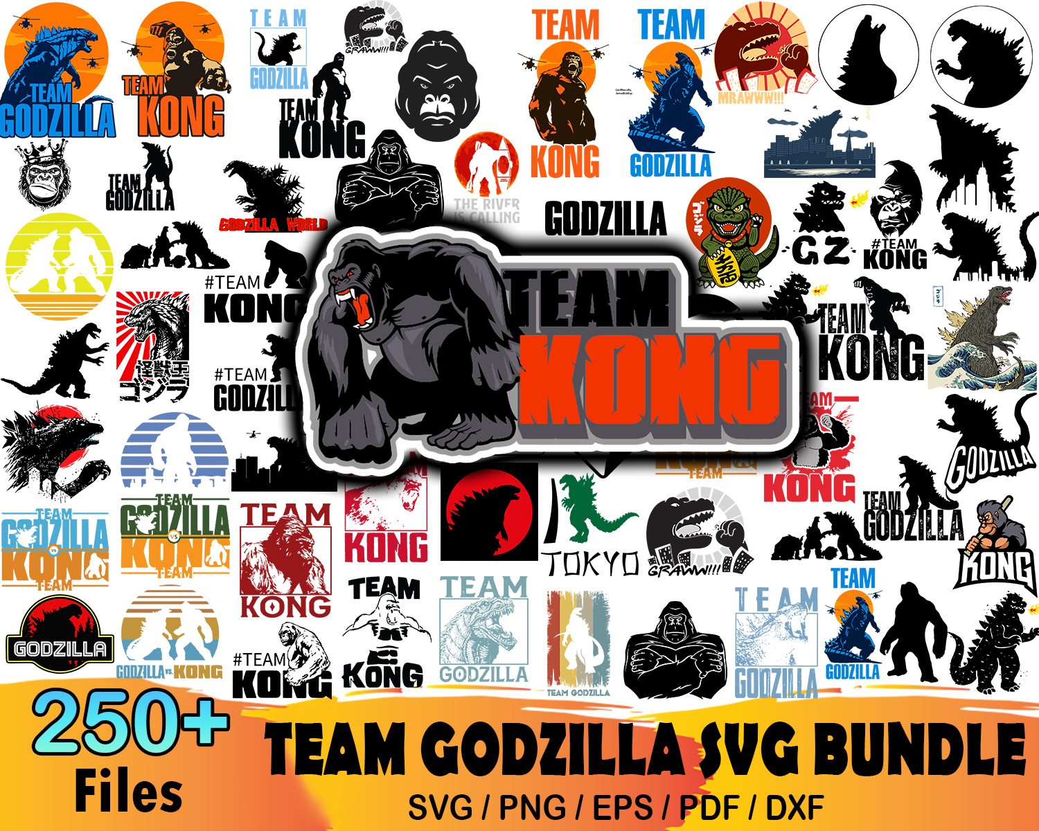 250 Team Godzilla Bundle Svg, Cartoon Svg, Team Godzilla Svg | Inspire ...