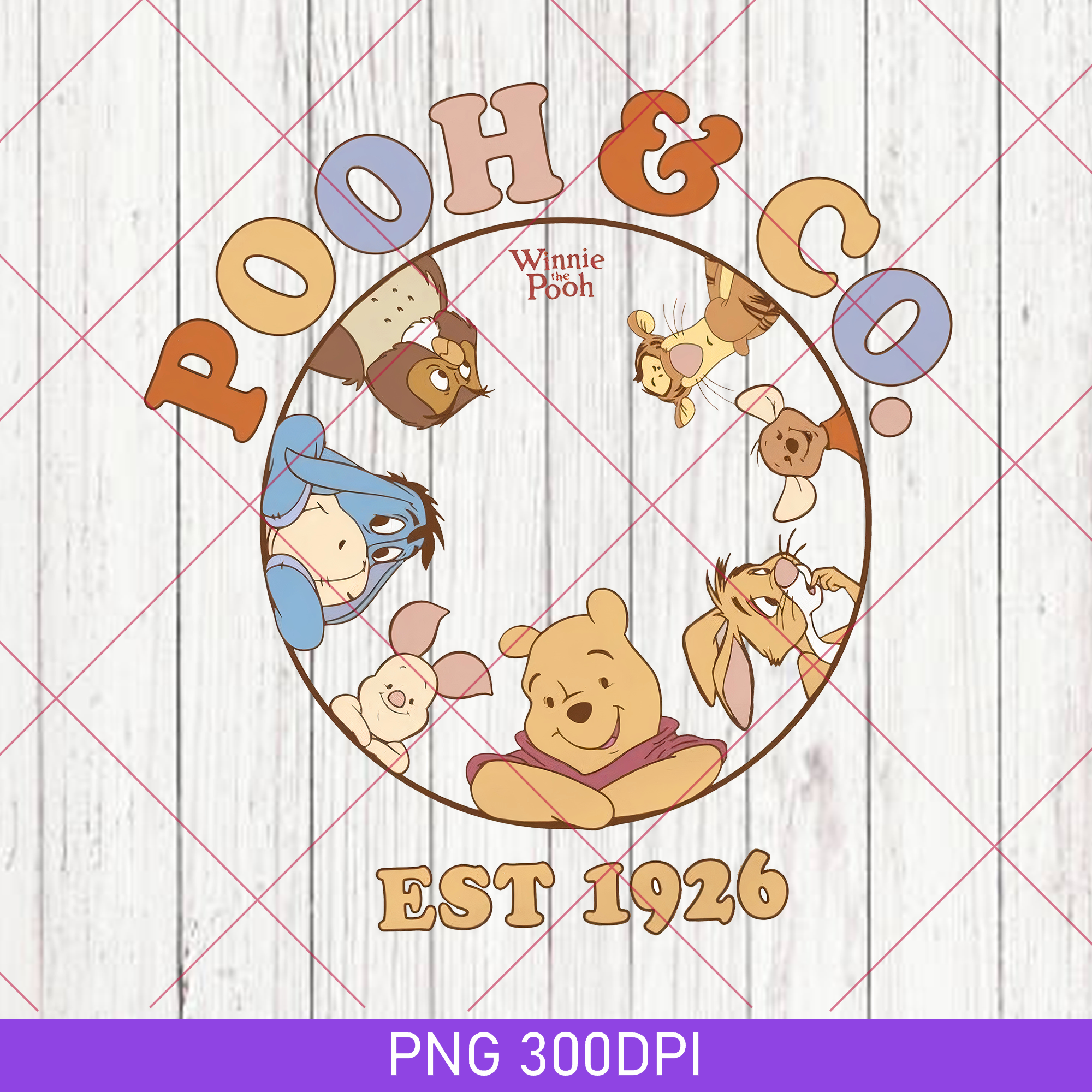 Vintage Pooh & Co EST 1926 PNG, Cute Pooh Bear And Friends P - Inspire ...