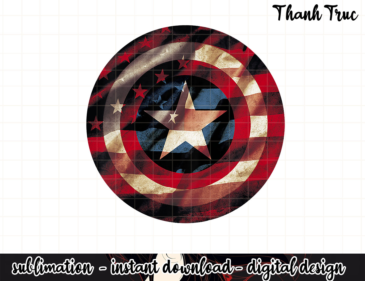 Kids Marvel Captain America Shield Flag Kids Graphic png, su | Inspire ...