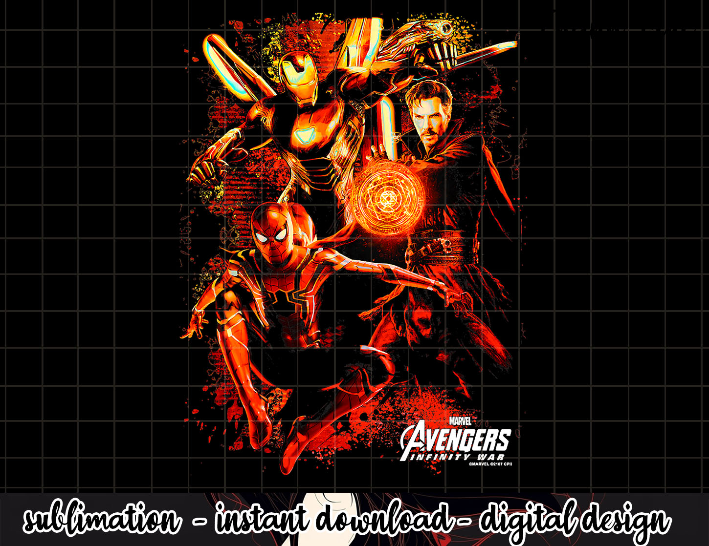 Marvel Avengers Infinity War Team Red Glow Graphic png, subl - Inspire ...