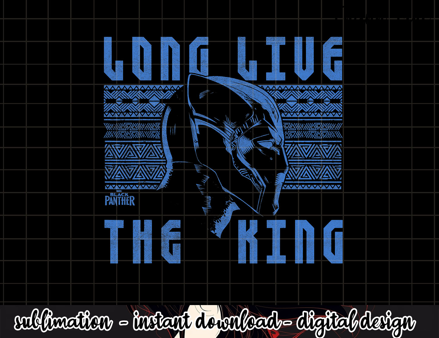 Marvel Black Panther Long Live The Blue King Graphic png, su - Inspire Uplift