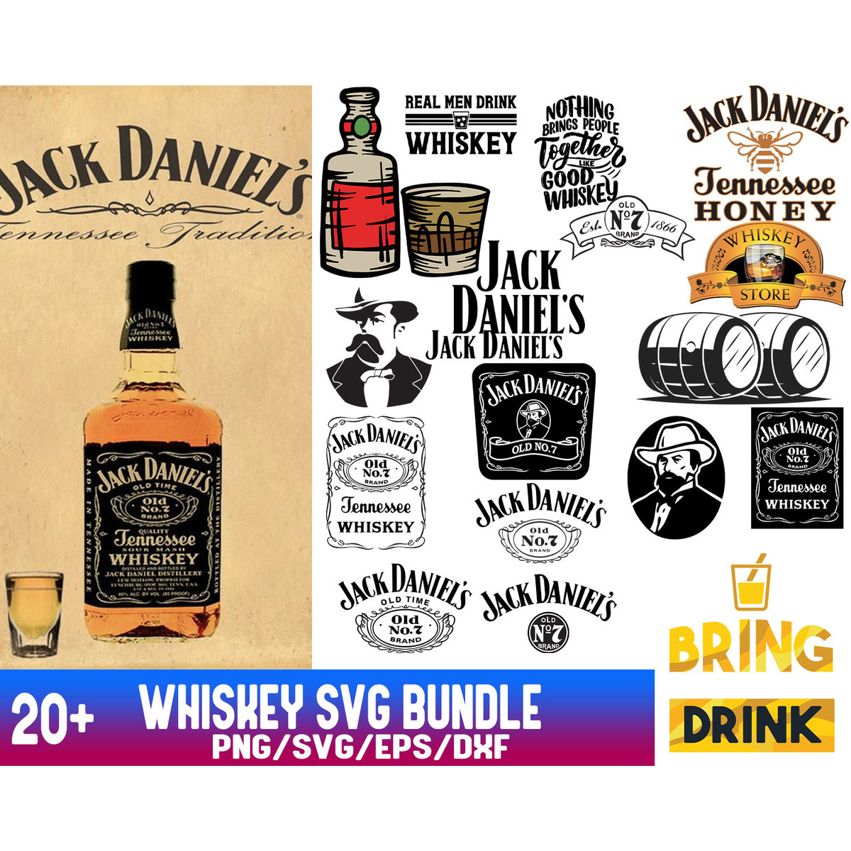 20 Files Whiskey SVG Bundle | Inspire Uplift