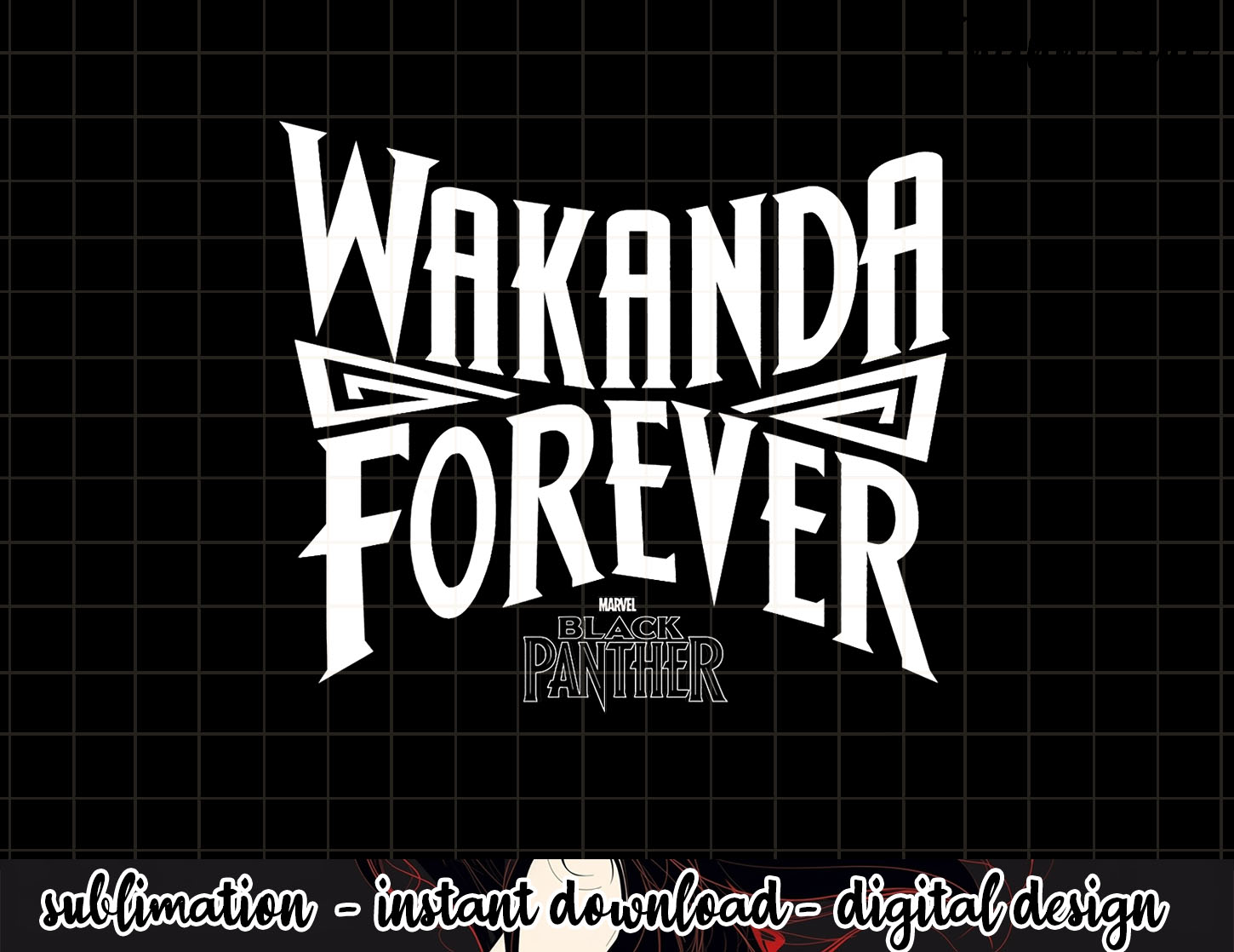 Marvel Black Panther Wakanda Forever Inward Text png, sublim | Inspire ...