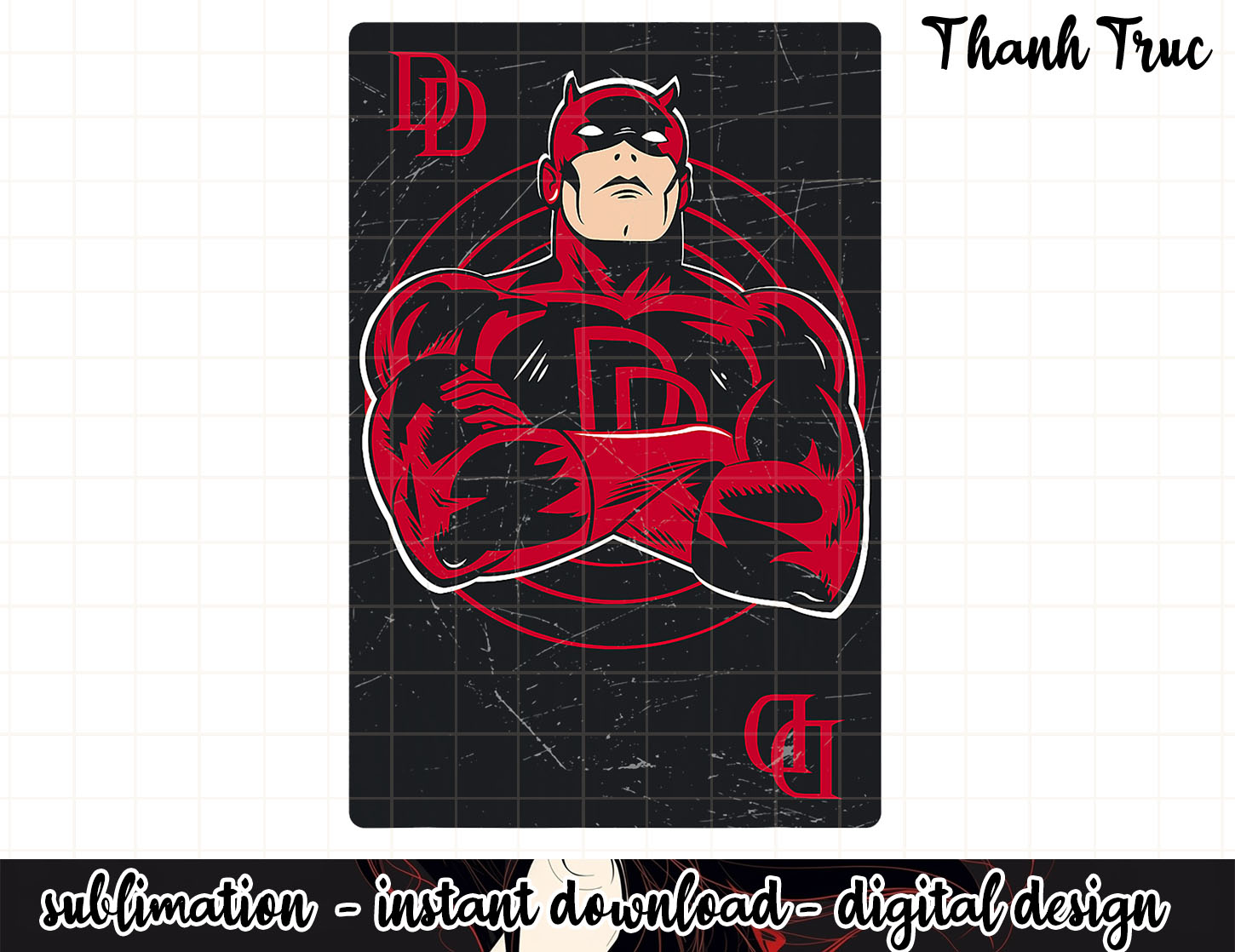 Marvel Daredevil Playing Card Graphic png, sublimation - Inspire Uplift