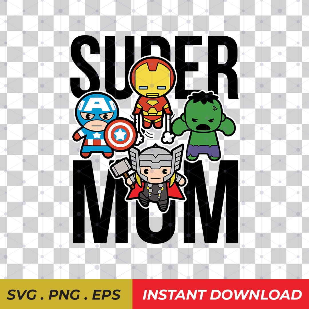 Marvel Chibi Super Mom SVG, EPS, PNG instant download | Inspire Uplift
