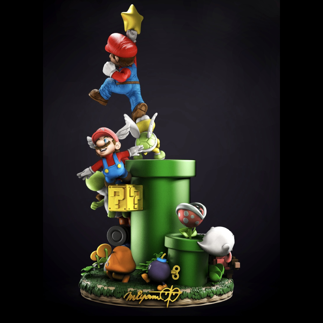 Mario Nintendo Characters printed hand painted custom figure | Inspire ...