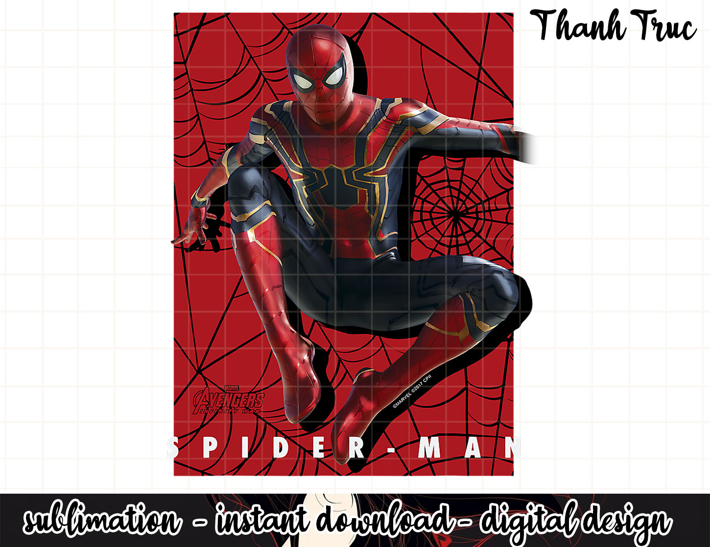 Marvel Infinity War Spider-Man Web Jump Graphic png, sublima | Inspire ...