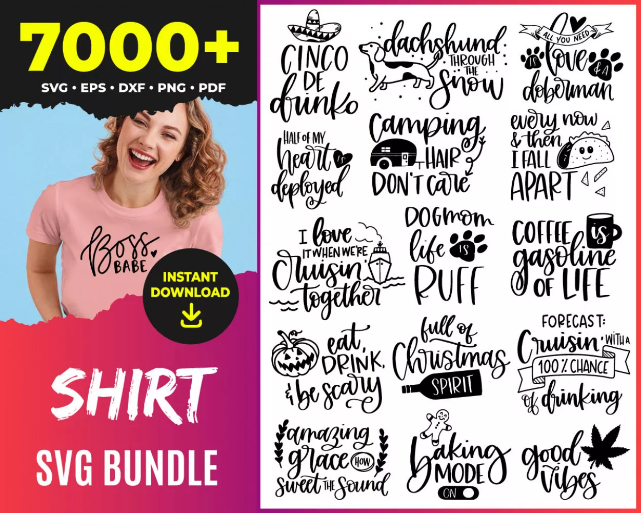 7000 Shirt Svg Files, Shirt Svg, Quotes Svg, Svg Designs | Inspire Uplift