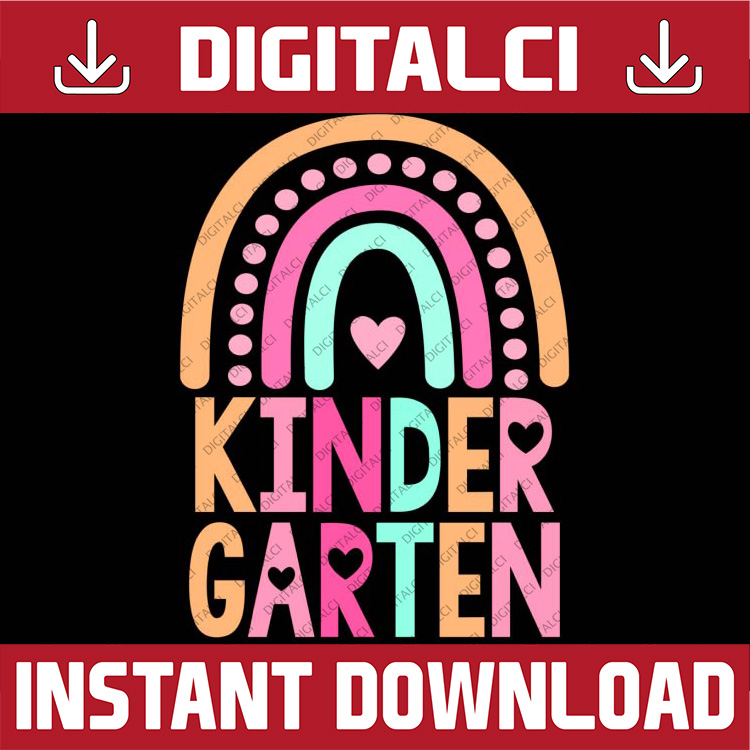 Back To School Kindergarten Rainbow Kids PNG File Sublimatio | Inspire ...