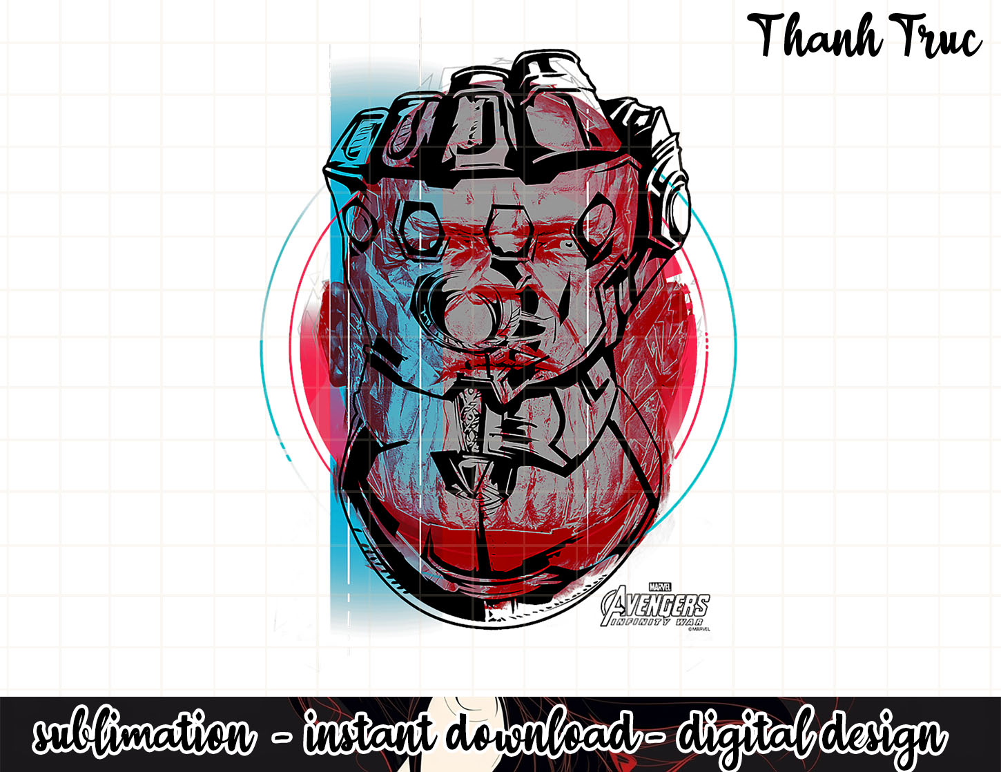 Marvel Infinity War Tech Gauntlet Outline Graphic png, subli - Inspire ...