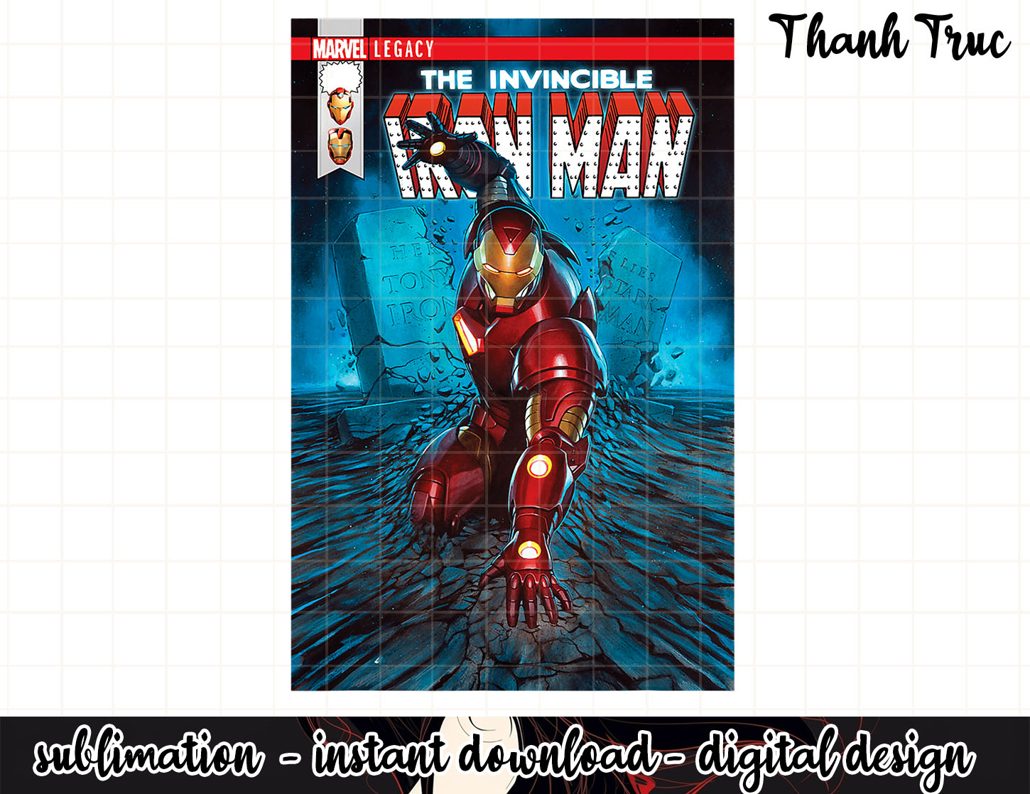 Marvel Iron Man Shock Legacy Comic Cover Graphic png, sublim - Inspire ...