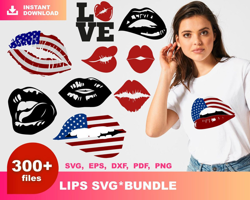 300 Lips Bundle Svg, Trending Svg, Lips Svg | Inspire Uplift
