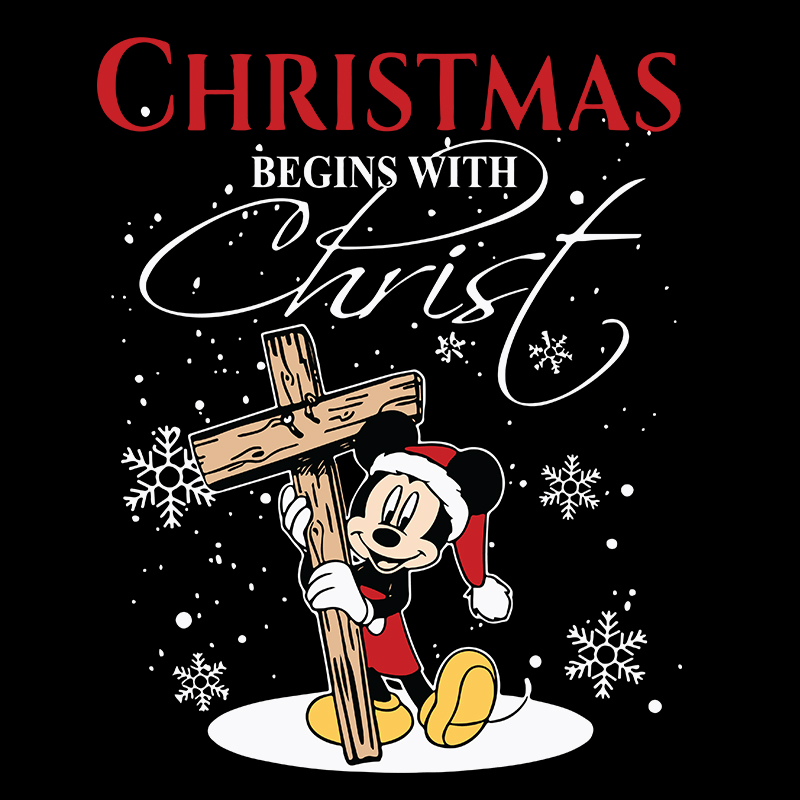 Disney Mickey Mouse Christmas Begins With Christ Png, Disney | Inspire ...