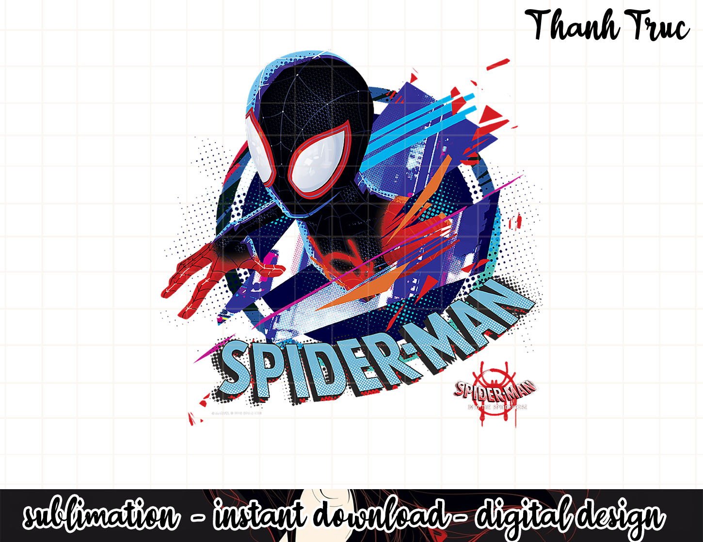 Marvel Spider-Man Spiderverse Neon Split Graphic png, sublim - Inspire ...