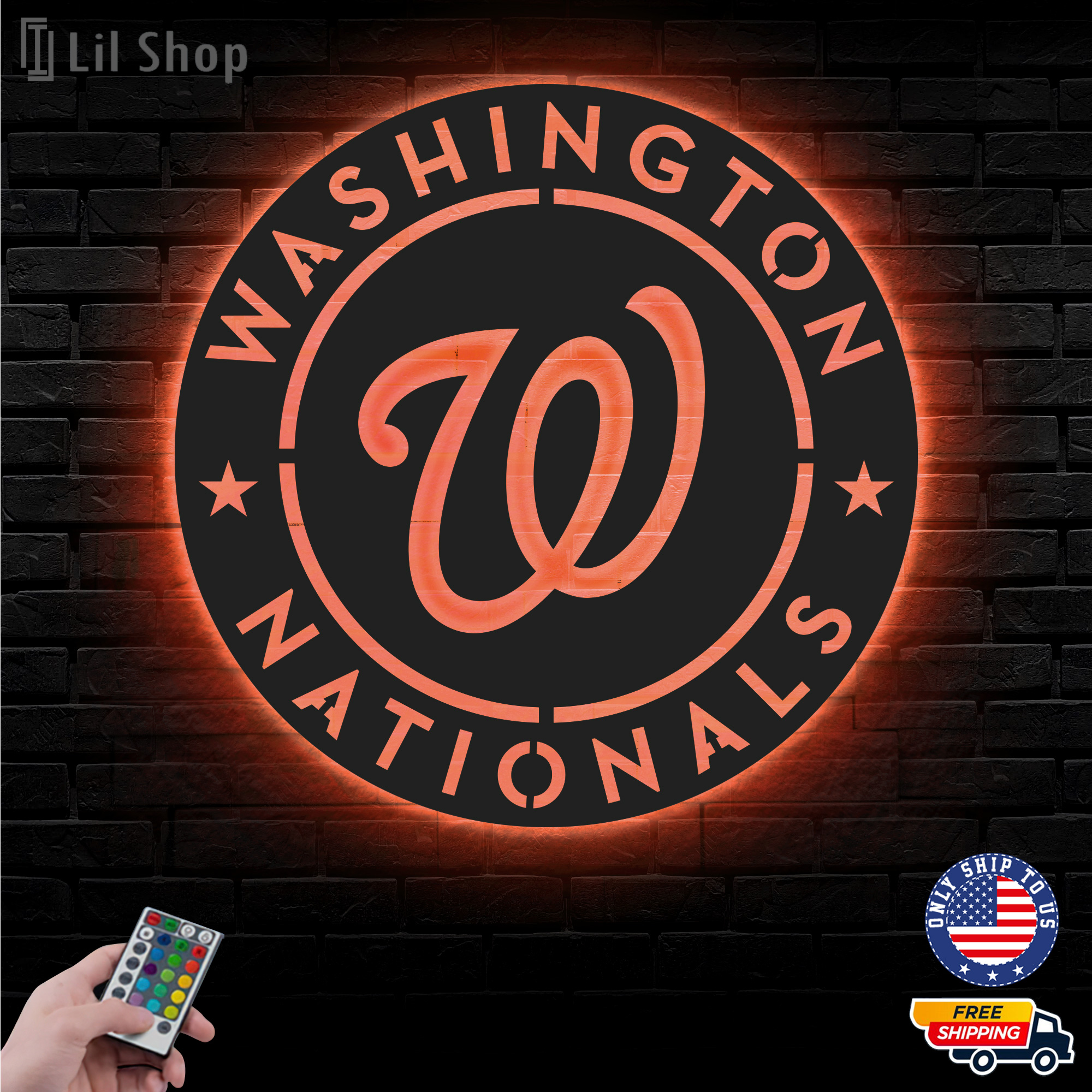 Washington Nationals Led Sign, MLB Logo Metal Led Wall Sign, | Inspire ...